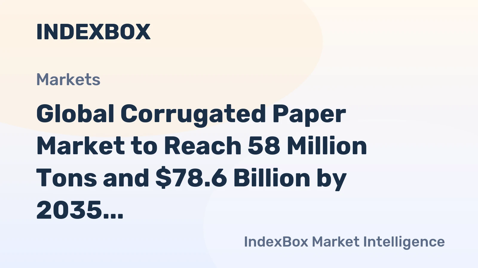Global Corrugated Paper Market to Reach 58 Million Tons and $78.6 Billion by 2035