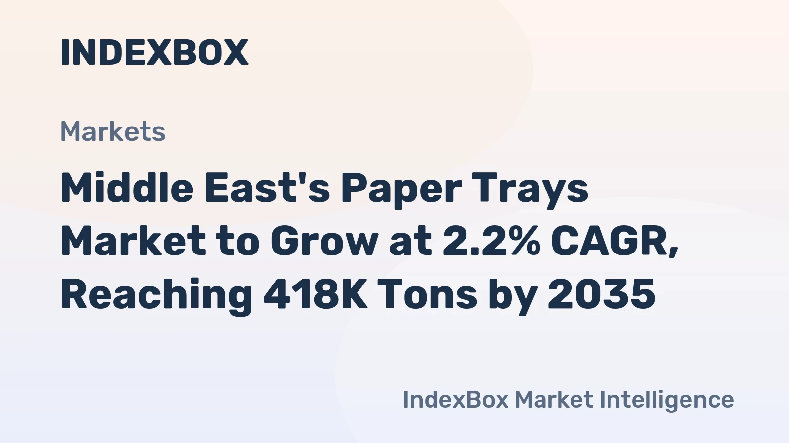 Middle East's Paper Trays Market to Grow at 2.2% CAGR, Reaching 418K Tons by 2035