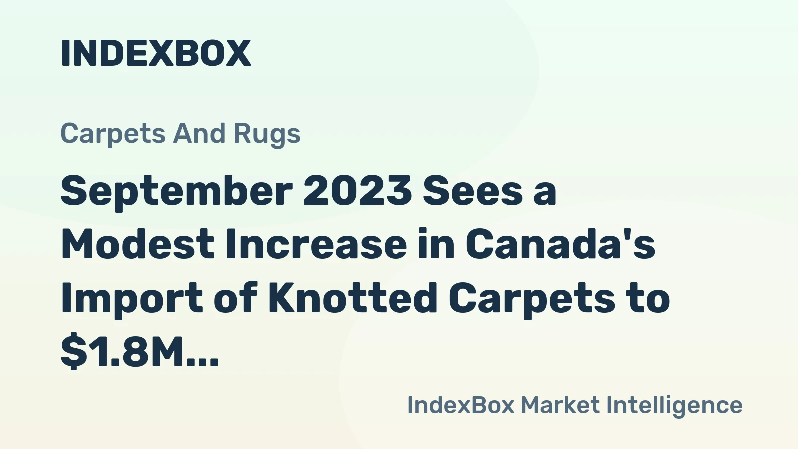 September 2023 Sees a Modest Increase in Canada's Import of Knotted Carpets to $1.8M