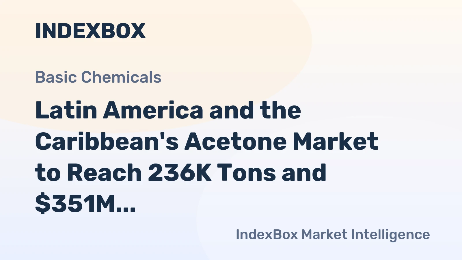 Latin America and the Caribbean's Acetone Market to Reach 236K Tons and $351M by 2035