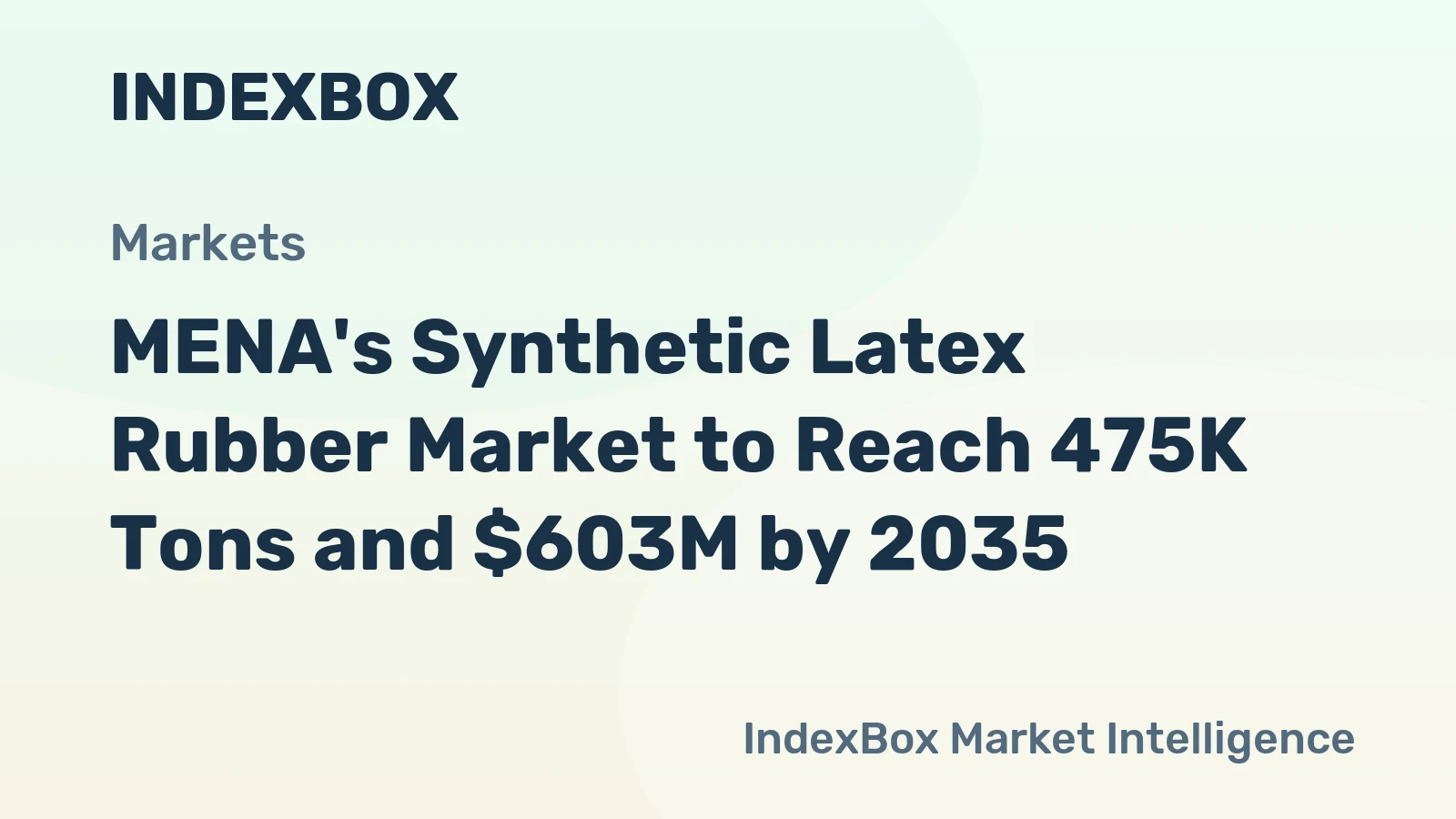 MENA's Synthetic Latex Rubber Market to Reach 475K Tons and $603M by 2035