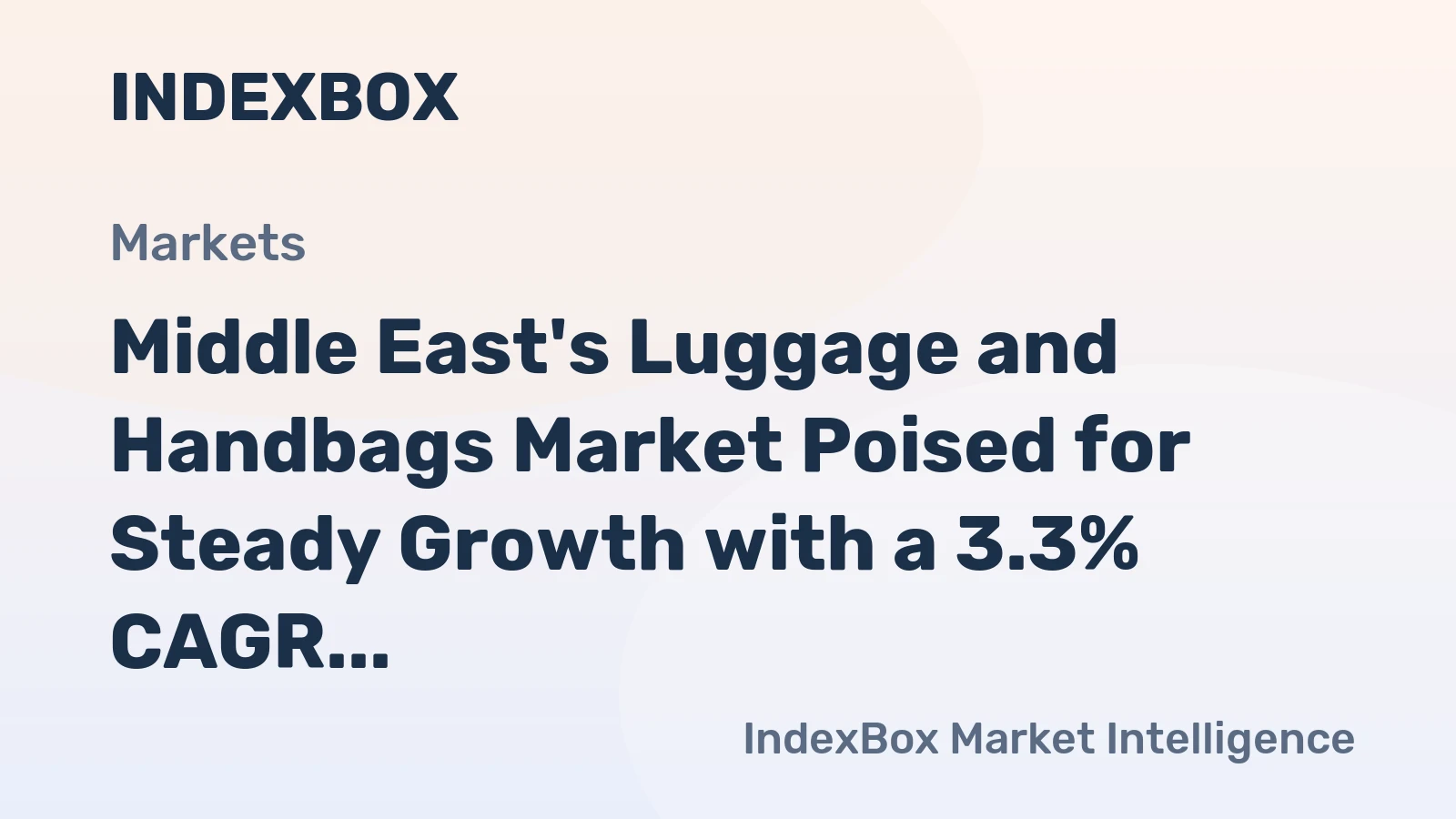 Middle East's Luggage and Handbags Market Poised for Steady Growth with a 3.3% CAGR in Value