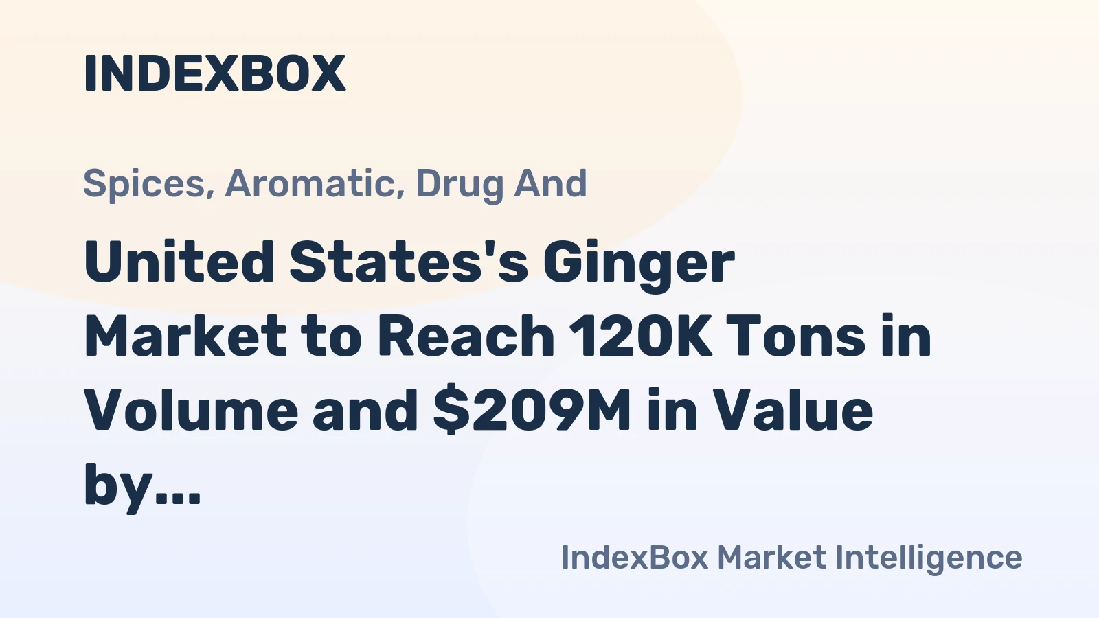 United States's Ginger Market to Reach 120K Tons in Volume and $209M in Value by 2035
