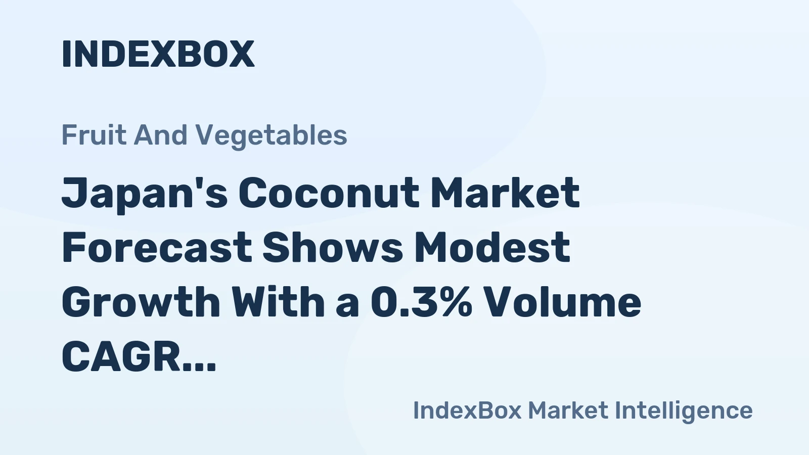 Japan's Coconut Market Forecast Shows Modest Growth With a 0.3% Volume CAGR Through 2035