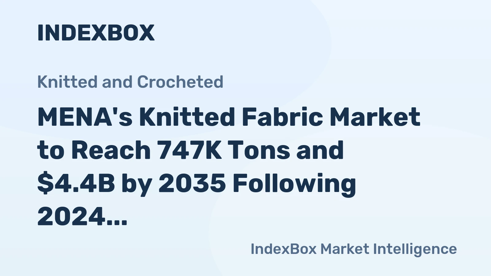 MENA's Knitted Fabric Market to Reach 747K Tons and $4.4B by 2035 Following 2024 Contraction