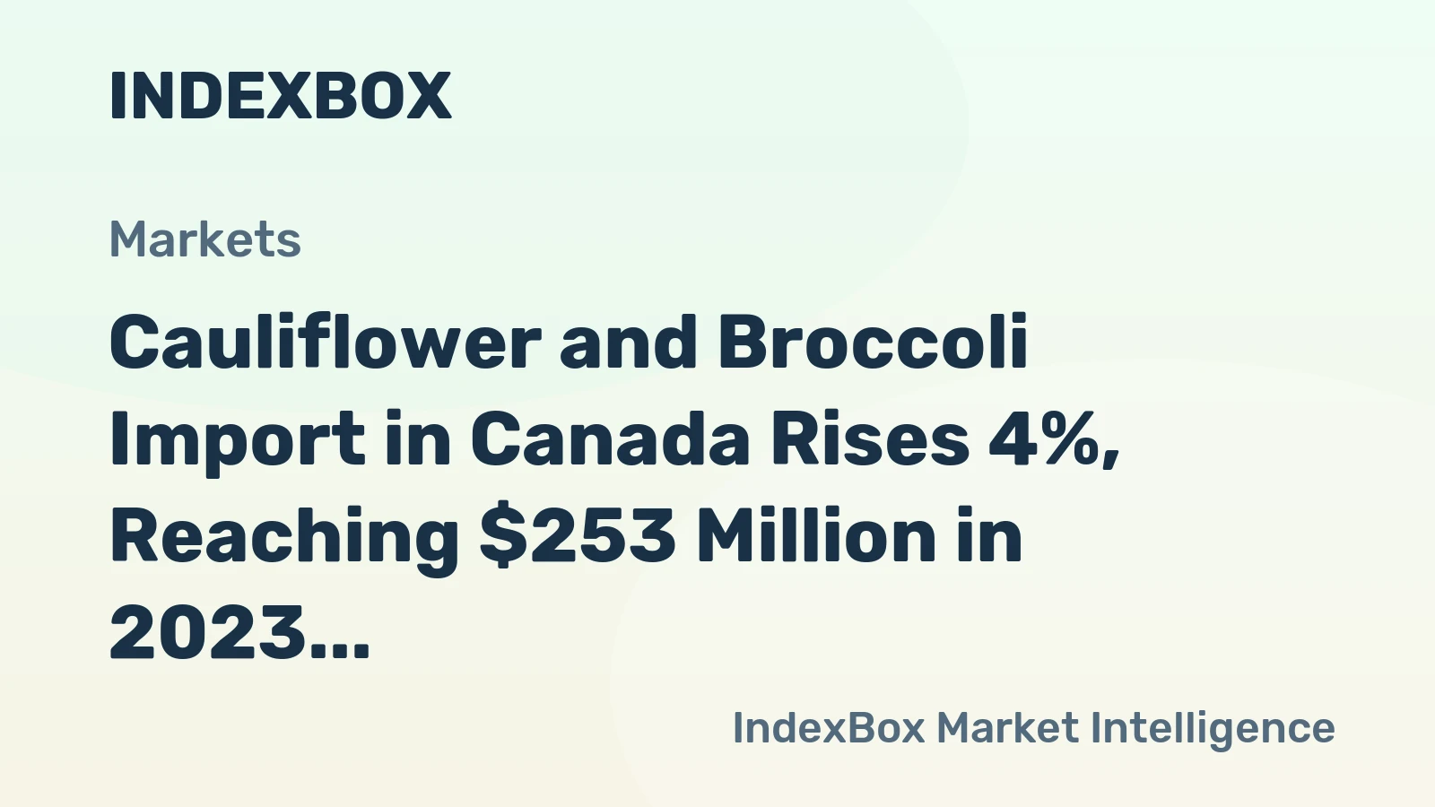 Cauliflower and Broccoli Import in Canada Rises 4%, Reaching $253 Million in 2023