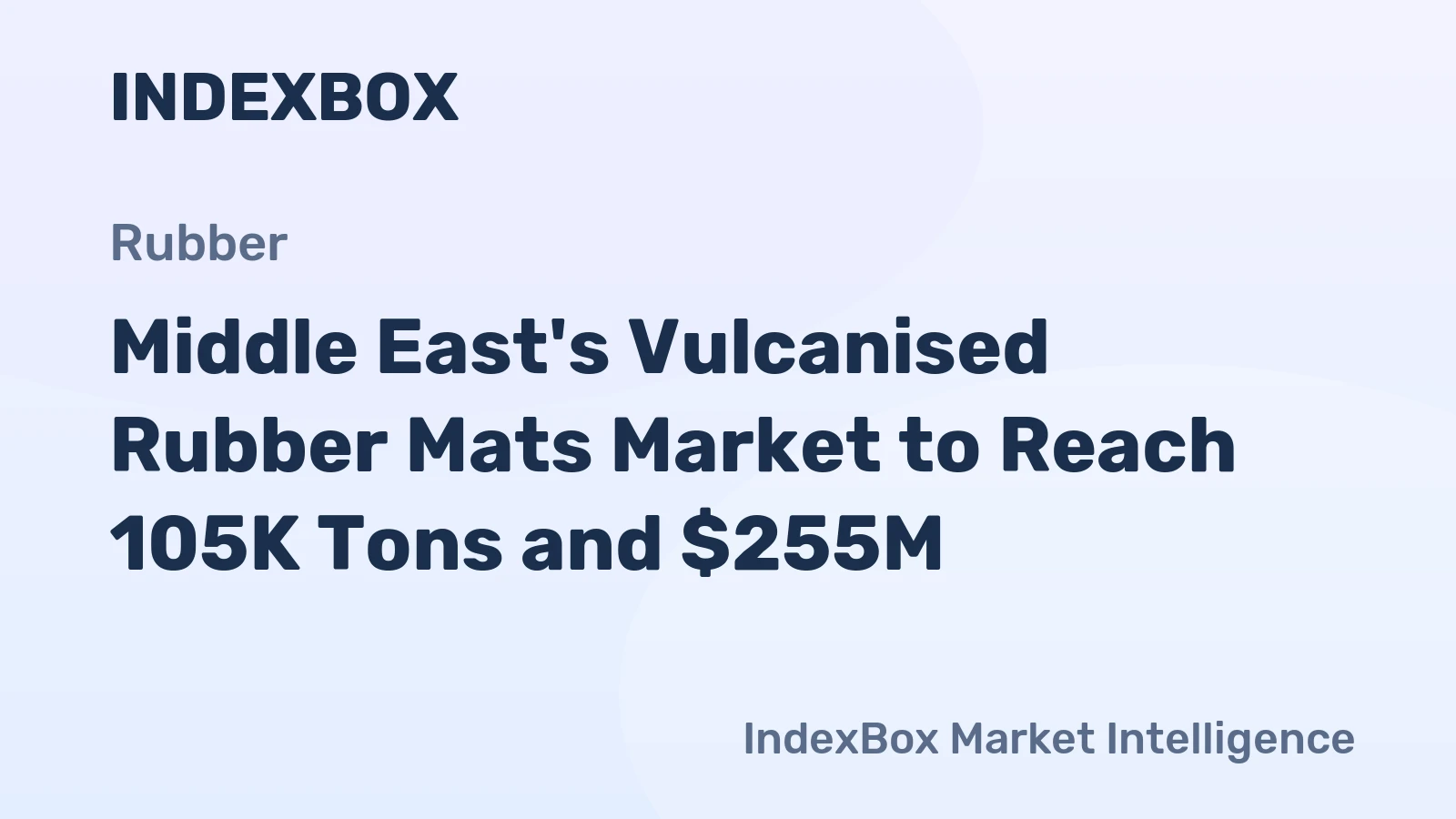 Middle East's Vulcanised Rubber Mats Market to Reach 105K Tons and $255M