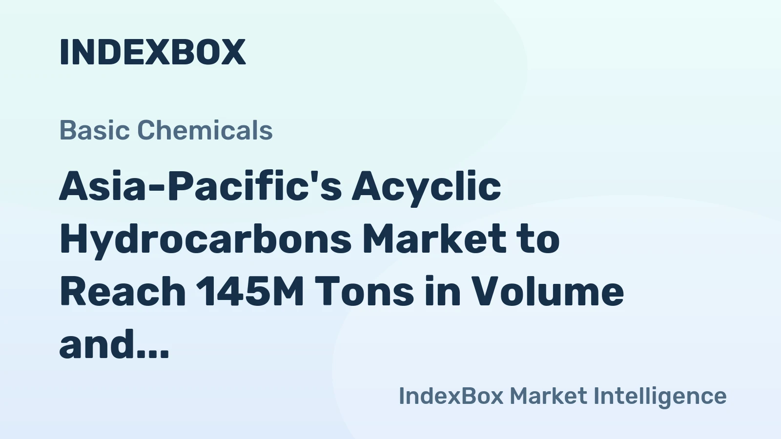 Asia-Pacific's Acyclic Hydrocarbons Market to Reach 145M Tons in Volume and $195.1B in Value by 2035