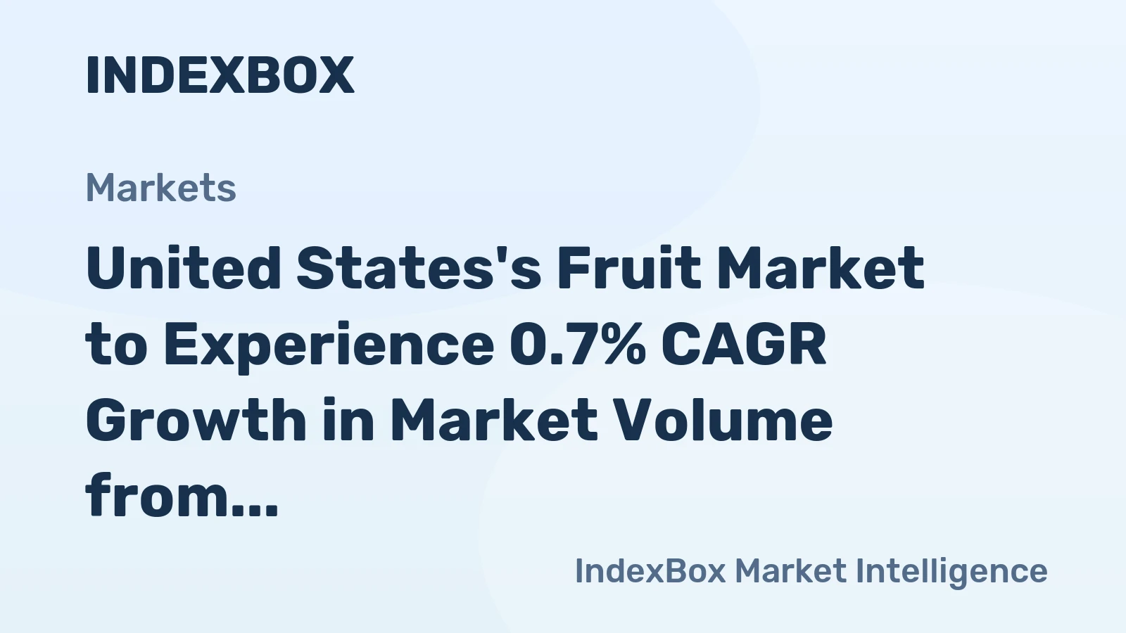 United States's Fruit Market to Experience 0.7% CAGR Growth in Market Volume from 2024 to 2035