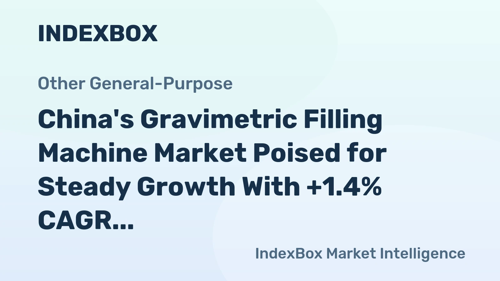 China's Gravimetric Filling Machine Market Poised for Steady Growth With +1.4% CAGR Through 2035
