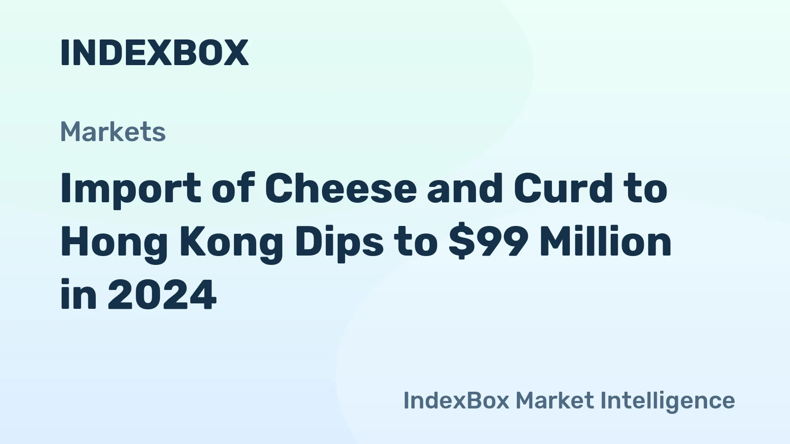 Import of Cheese and Curd to Hong Kong Dips to $99 Million in 2024