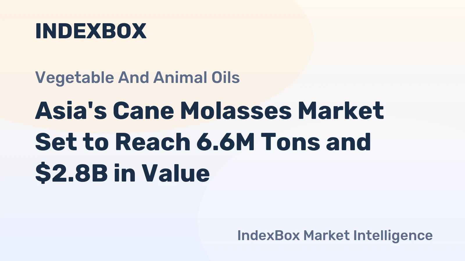Asia's Cane Molasses Market Set to Reach 6.6M Tons and $2.8B in Value