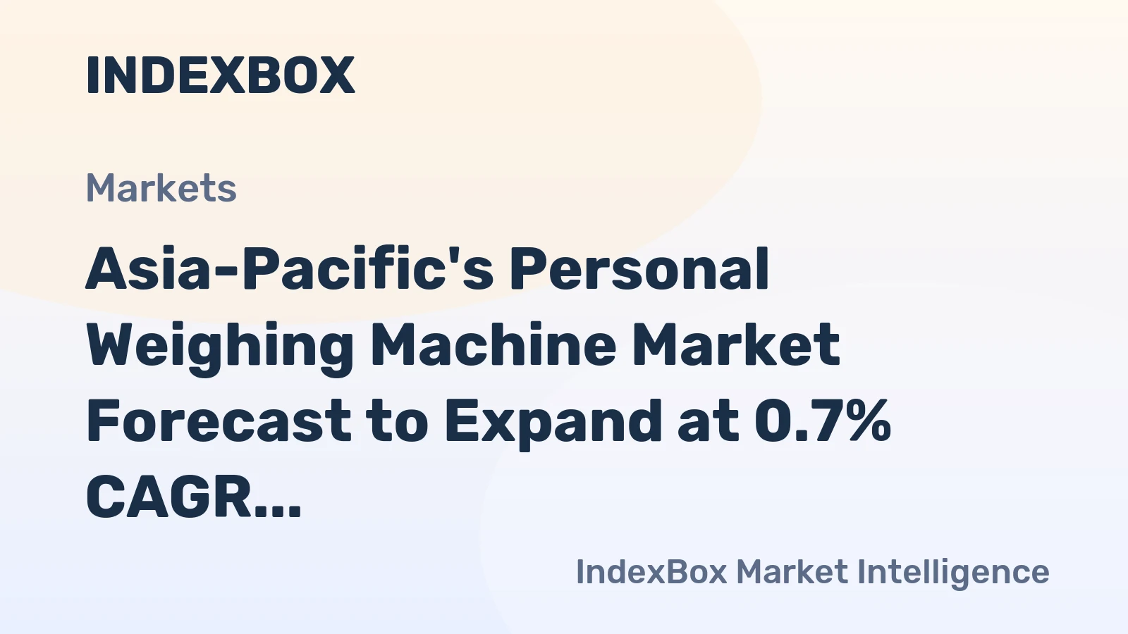 Asia-Pacific's Personal Weighing Machine Market Forecast to Expand at 0.7% CAGR Through 2035