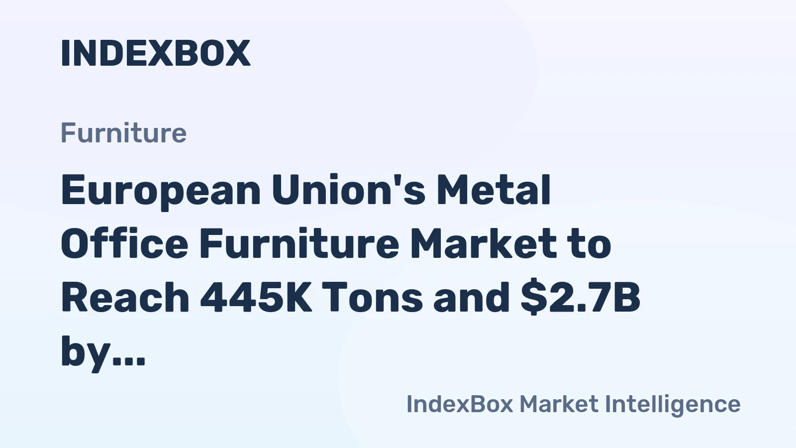 European Union's Metal Office Furniture Market to Reach 445K Tons and $2.7B by 2035