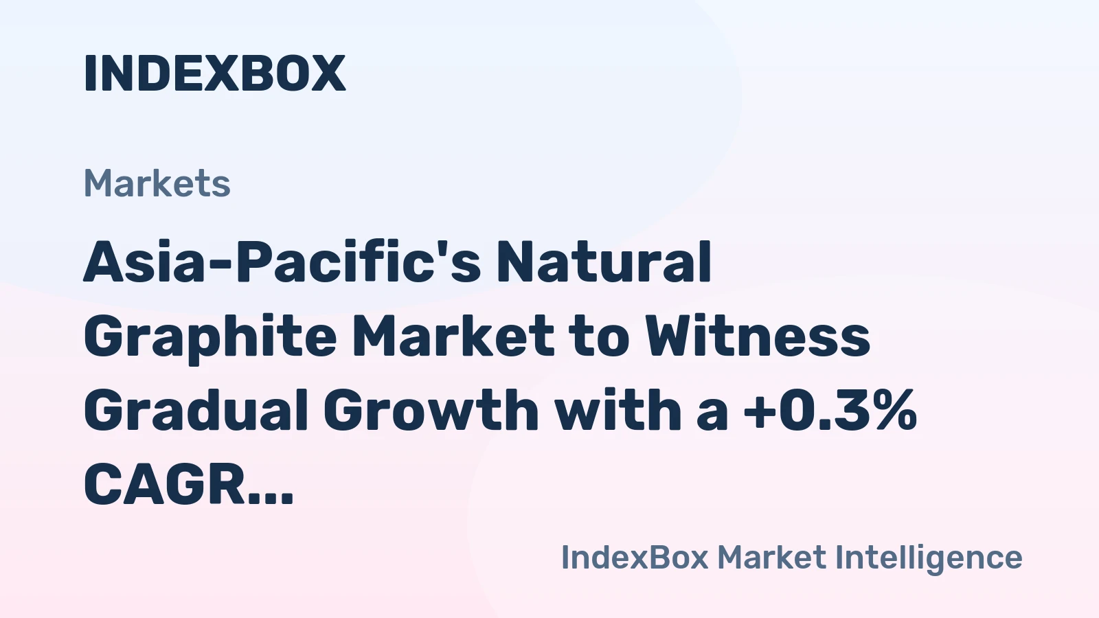 Asia-Pacific's Natural Graphite Market to Witness Gradual Growth with a +0.3% CAGR through 2035