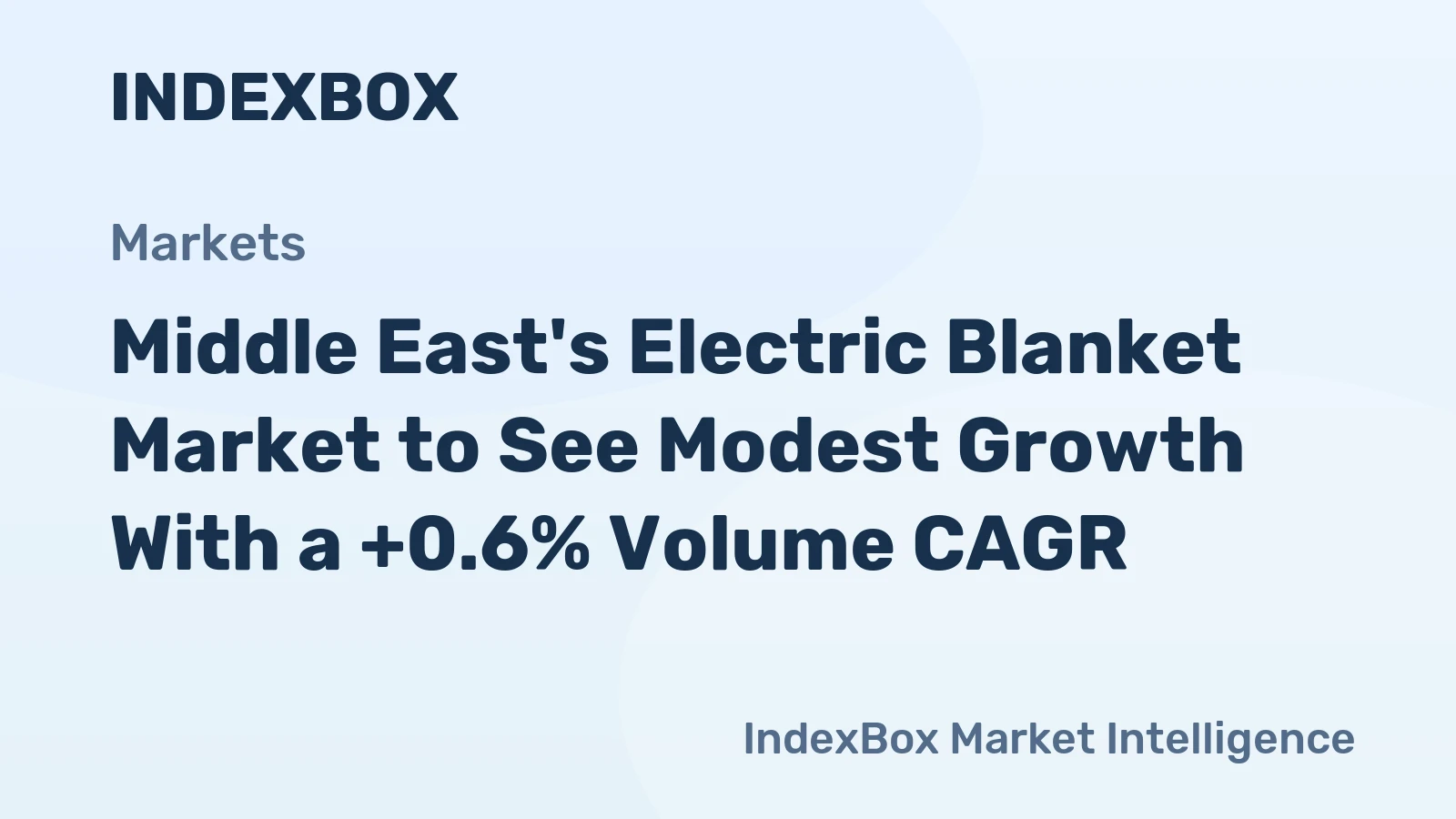 Middle East's Electric Blanket Market to See Modest Growth With a +0.6% Volume CAGR