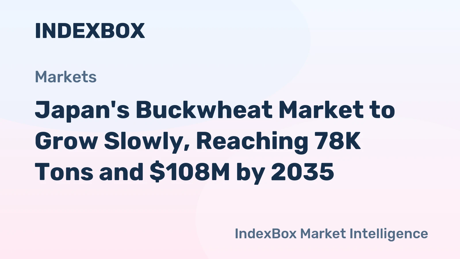 Japan's Buckwheat Market to Grow Slowly, Reaching 78K Tons and $108M by 2035