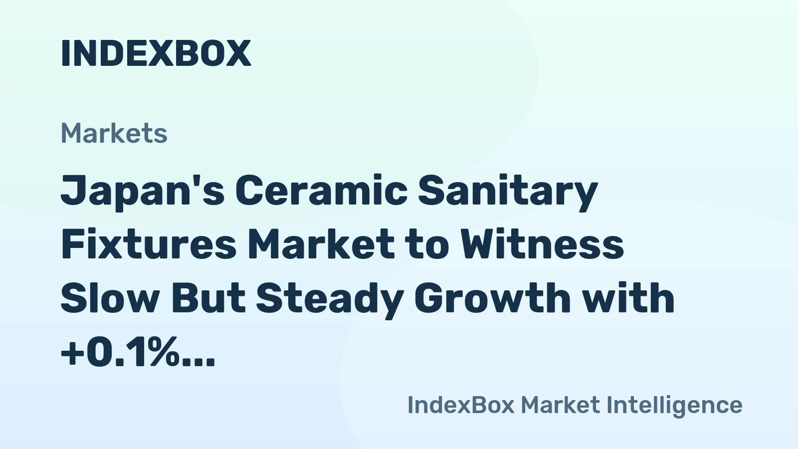 Japan's Ceramic Sanitary Fixtures Market to Witness Slow But Steady Growth with +0.1% CAGR until 2035