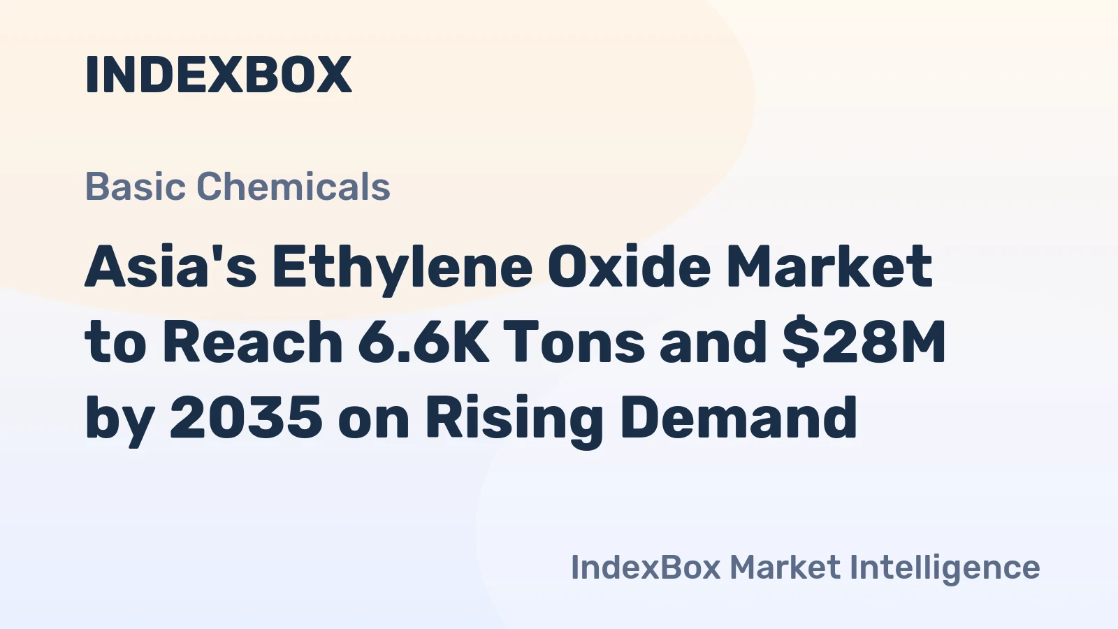 Asia's Ethylene Oxide Market to Reach 6.6K Tons and $28M by 2035 on Rising Demand