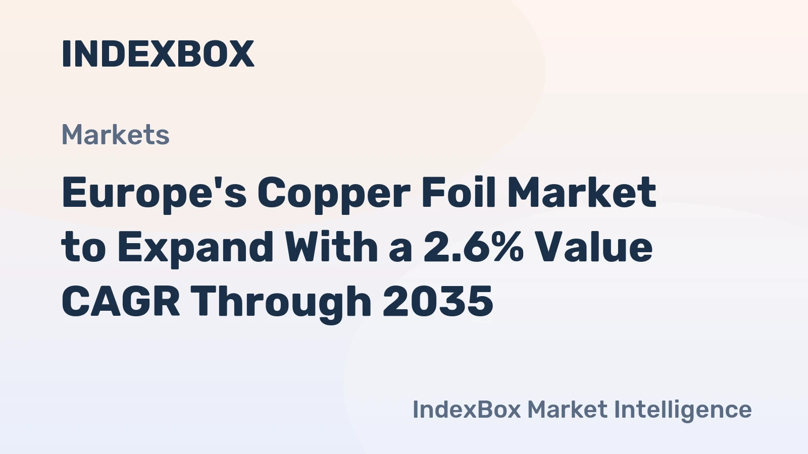 Europe's Copper Foil Market to Expand With a 2.6% Value CAGR Through 2035