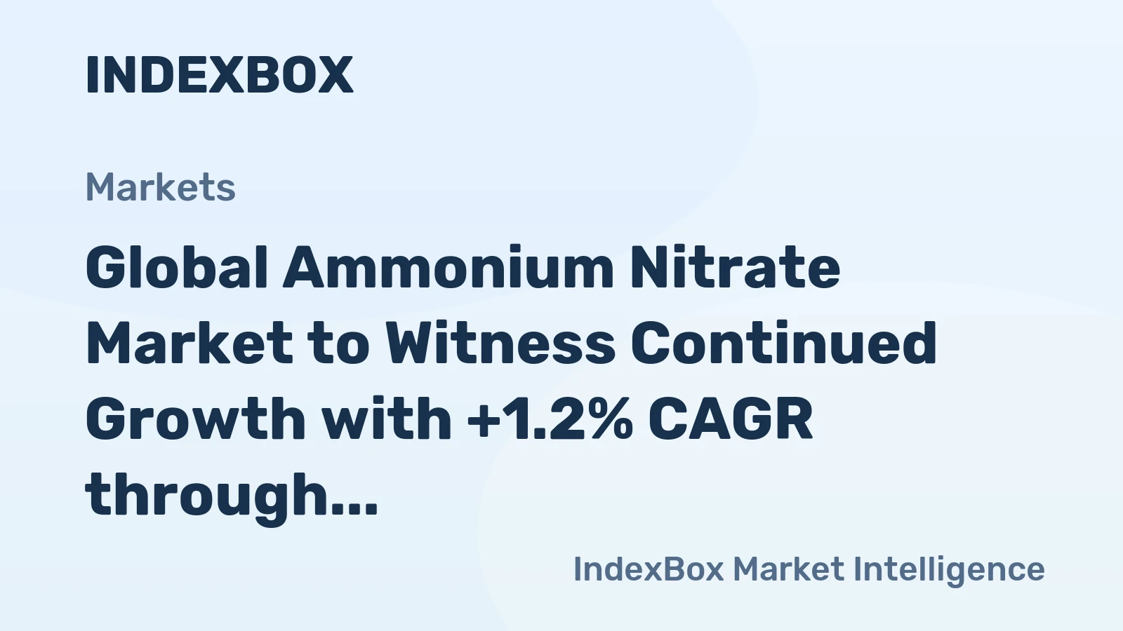 Global Ammonium Nitrate Market to Witness Continued Growth with +1.2% CAGR through 2035
