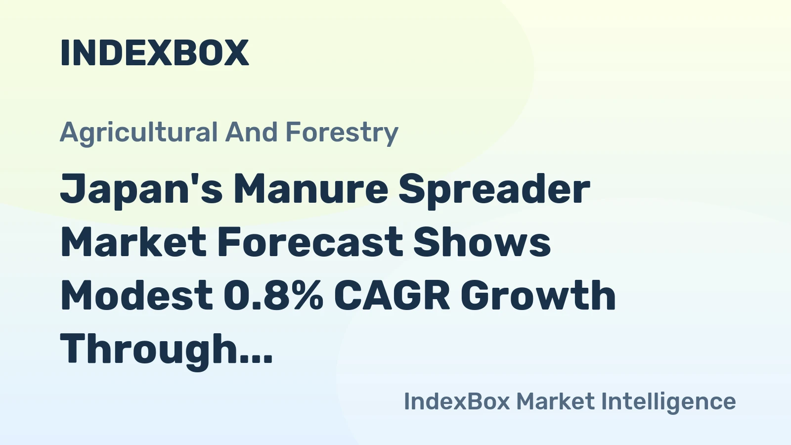 Japan's Manure Spreader Market Forecast Shows Modest 0.8% CAGR Growth Through 2035