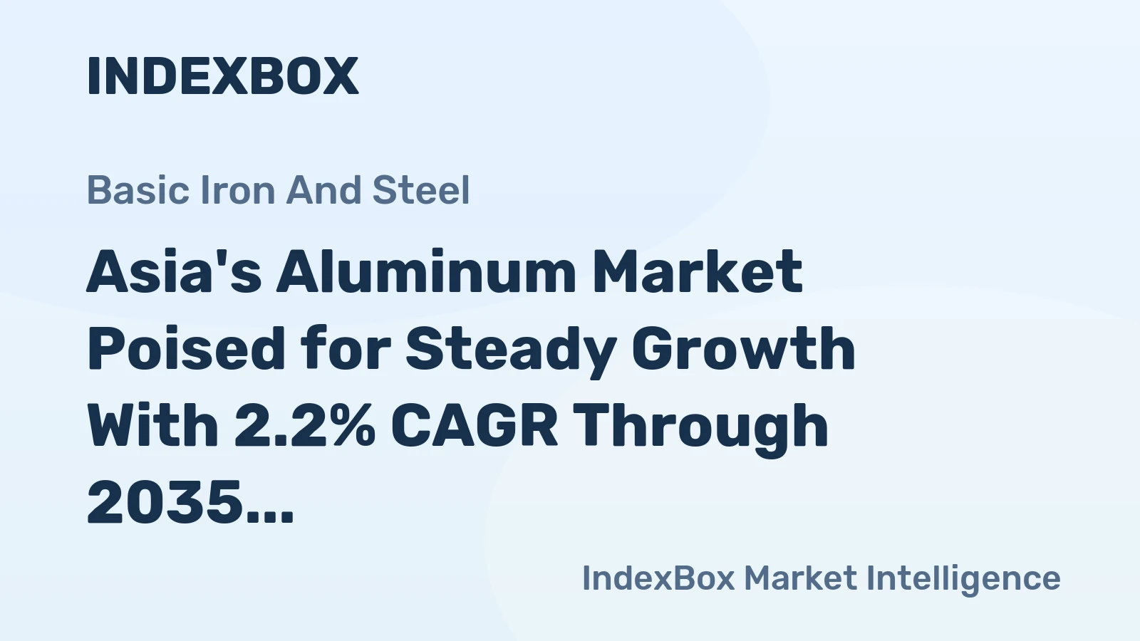Asia's Aluminum Market Poised for Steady Growth With 2.2% CAGR Through 2035