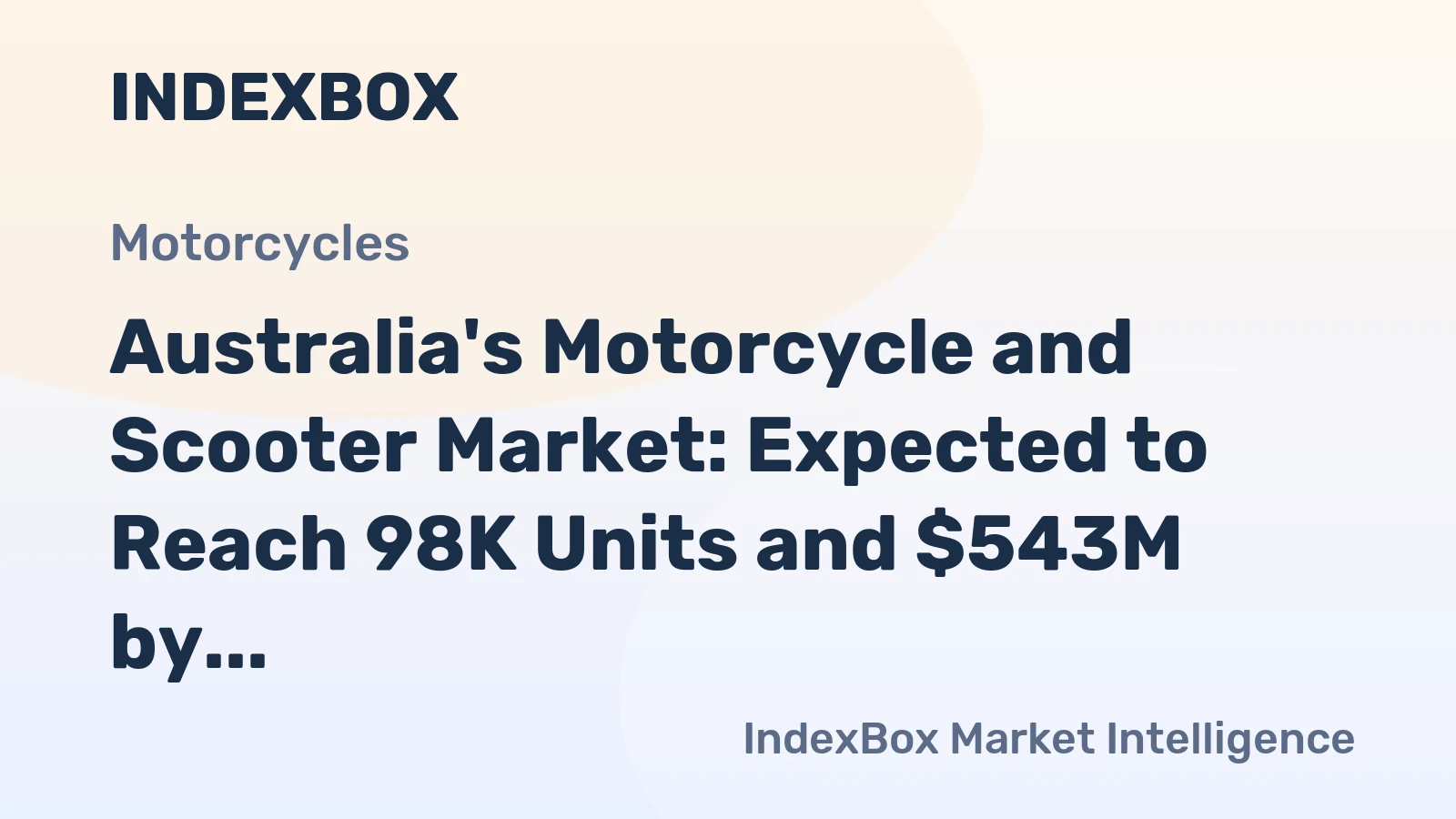 Australia's Motorcycle and Scooter Market: Expected to Reach 98K Units and $543M by 2035