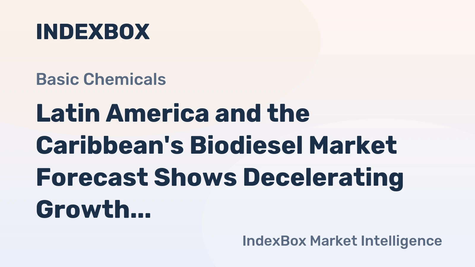 Latin America and the Caribbean's Biodiesel Market Forecast Shows Decelerating Growth With a 2.6% CAGR