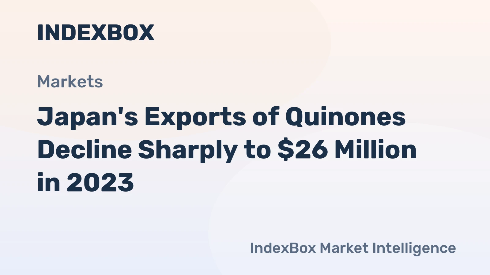 Japan's Exports of Quinones Decline Sharply to $26 Million in 2023