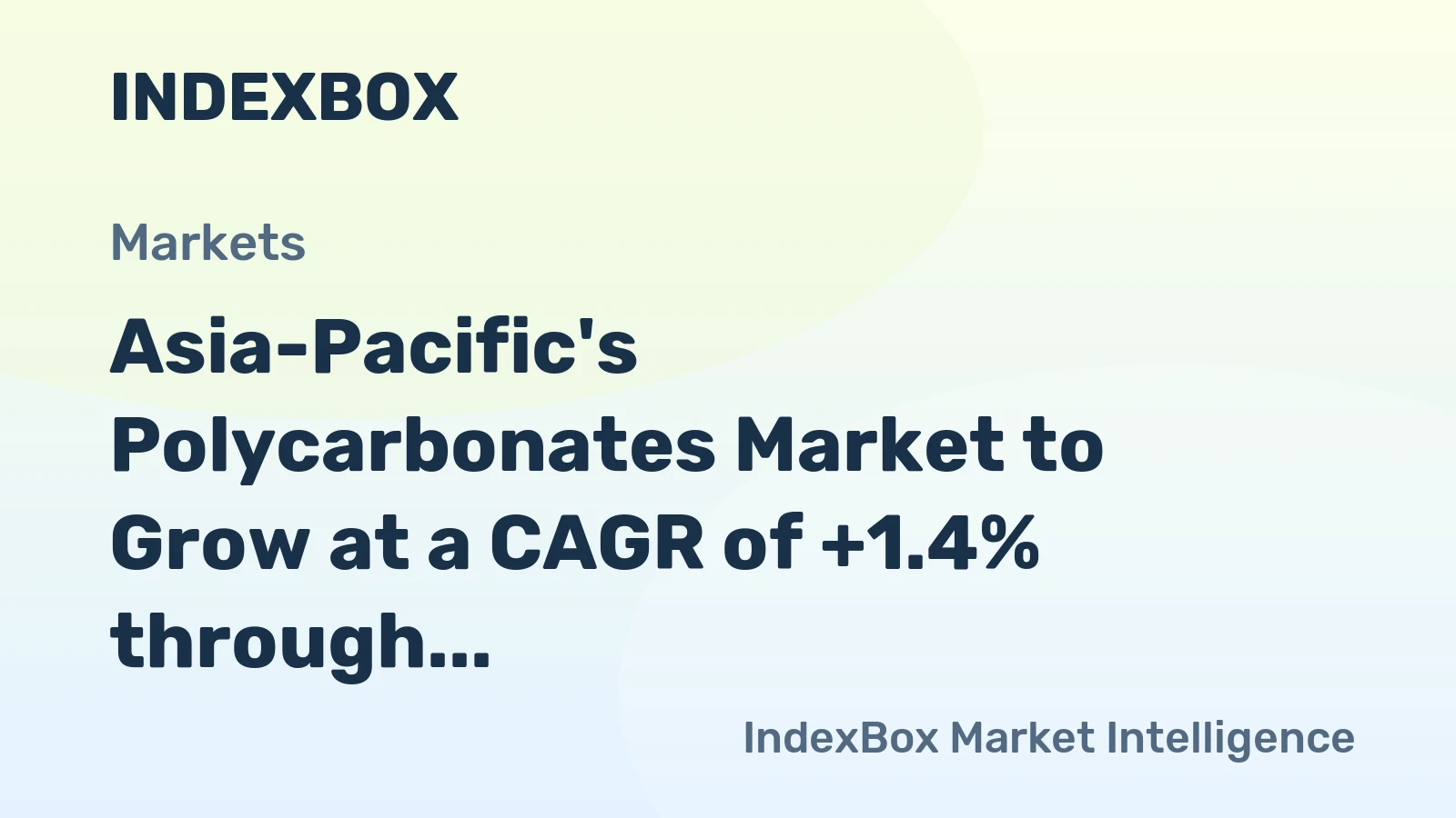 Asia-Pacific's Polycarbonates Market to Grow at a CAGR of +1.4% through 2035, Reaching $22B in Value