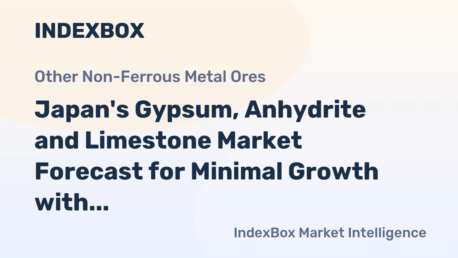 Japan's Gypsum, Anhydrite and Limestone Market Forecast for Minimal Growth with a +0.1% CAGR