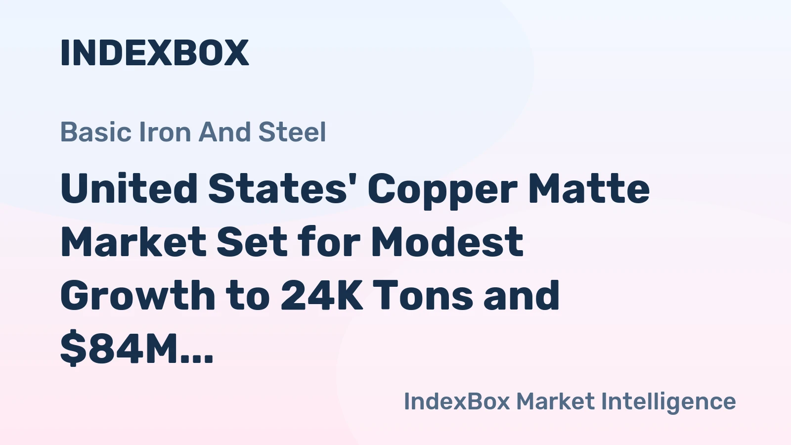 United States' Copper Matte Market Set for Modest Growth to 24K Tons and $84M