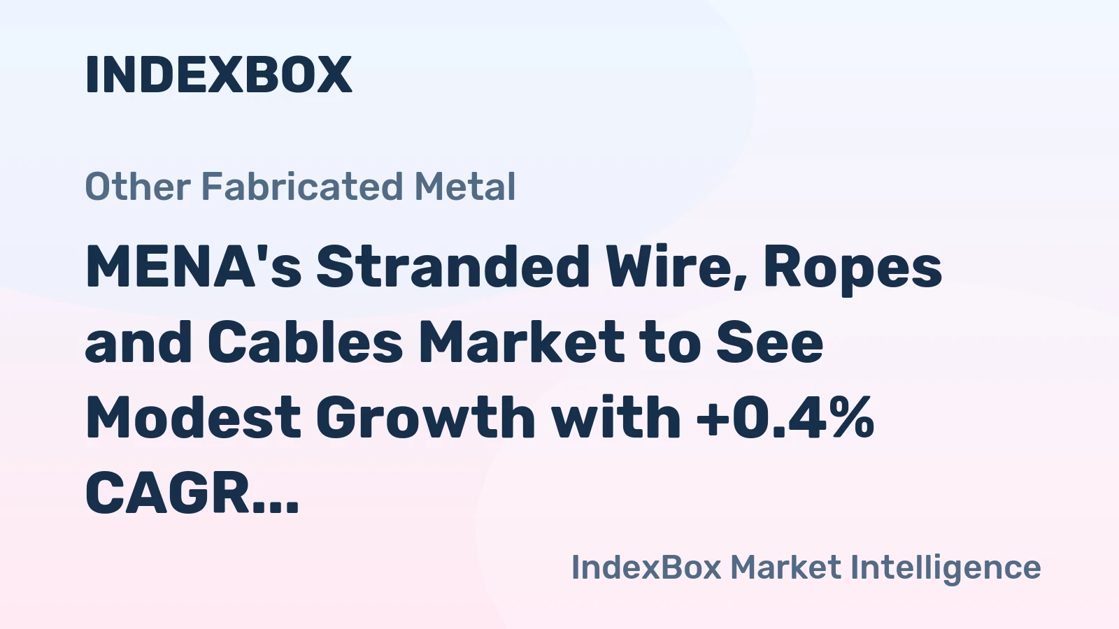 MENA's Stranded Wire, Ropes and Cables Market to See Modest Growth with +0.4% CAGR by 2035