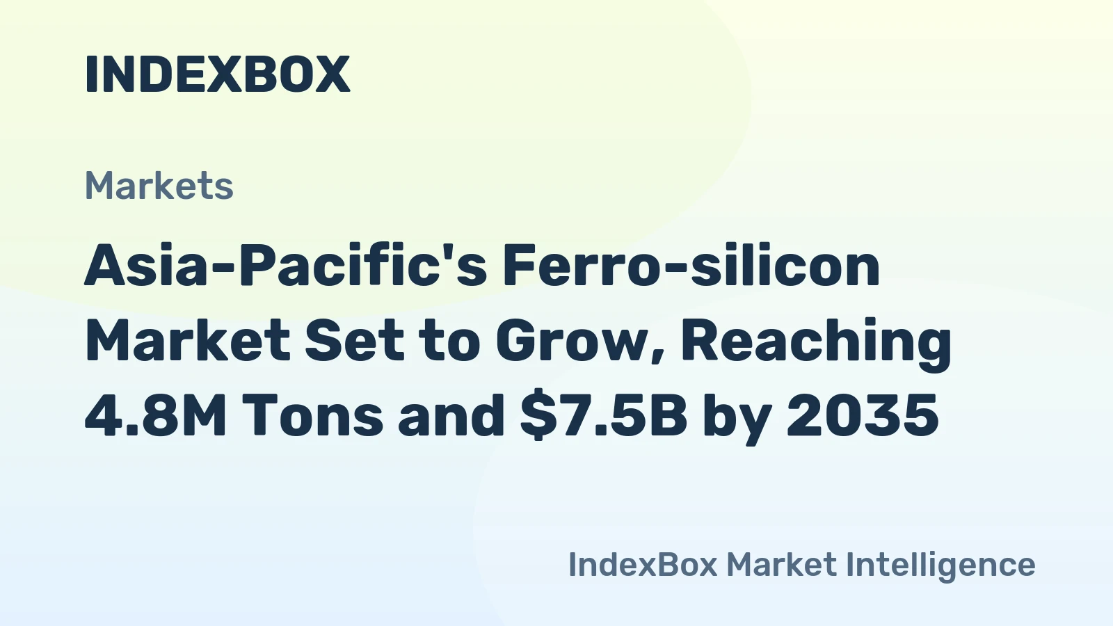 Asia-Pacific's Ferro-silicon Market Set to Grow, Reaching 4.8M Tons and $7.5B by 2035