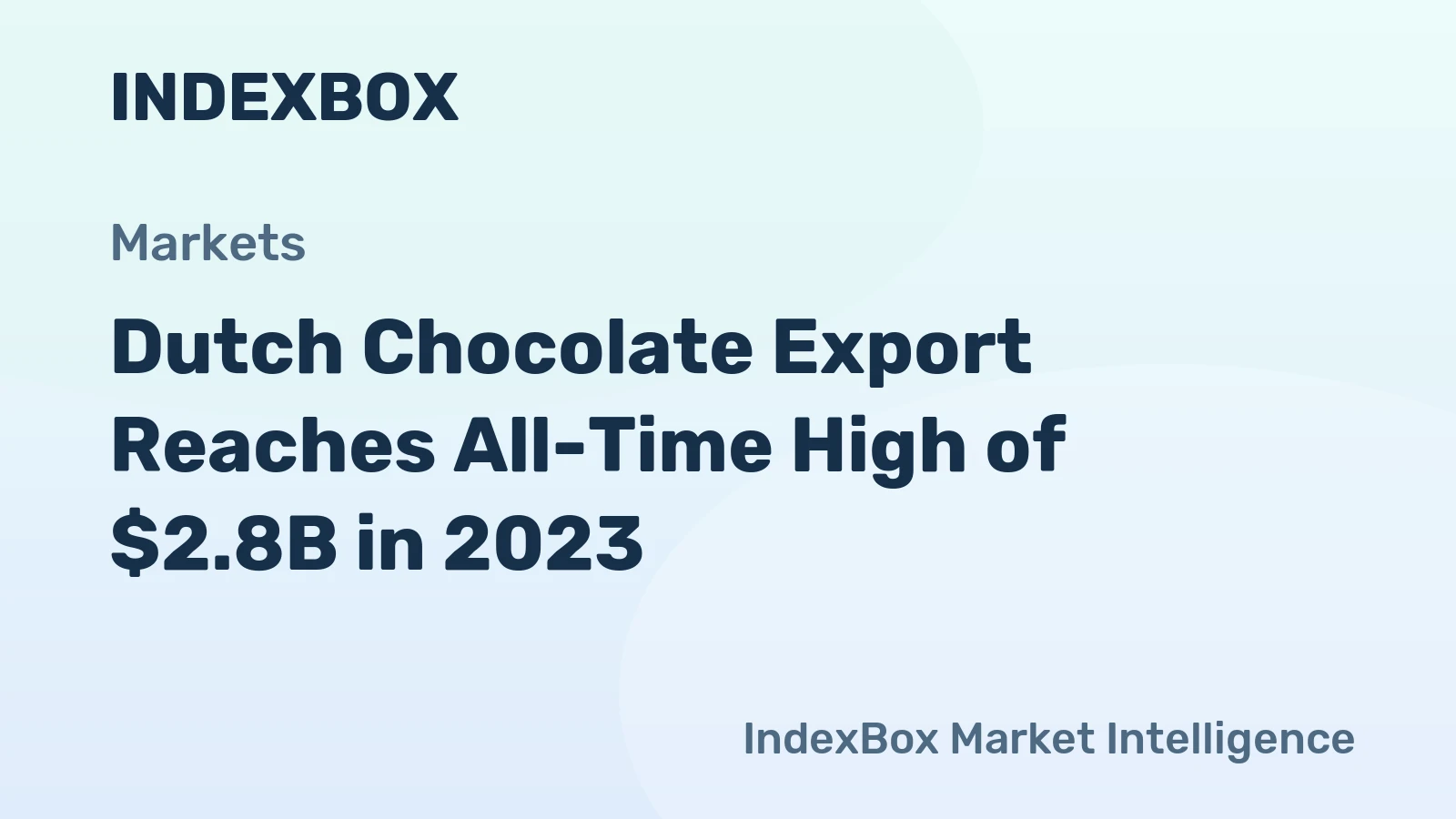 Dutch Chocolate Export Reaches All-Time High of $2.8B in 2023
