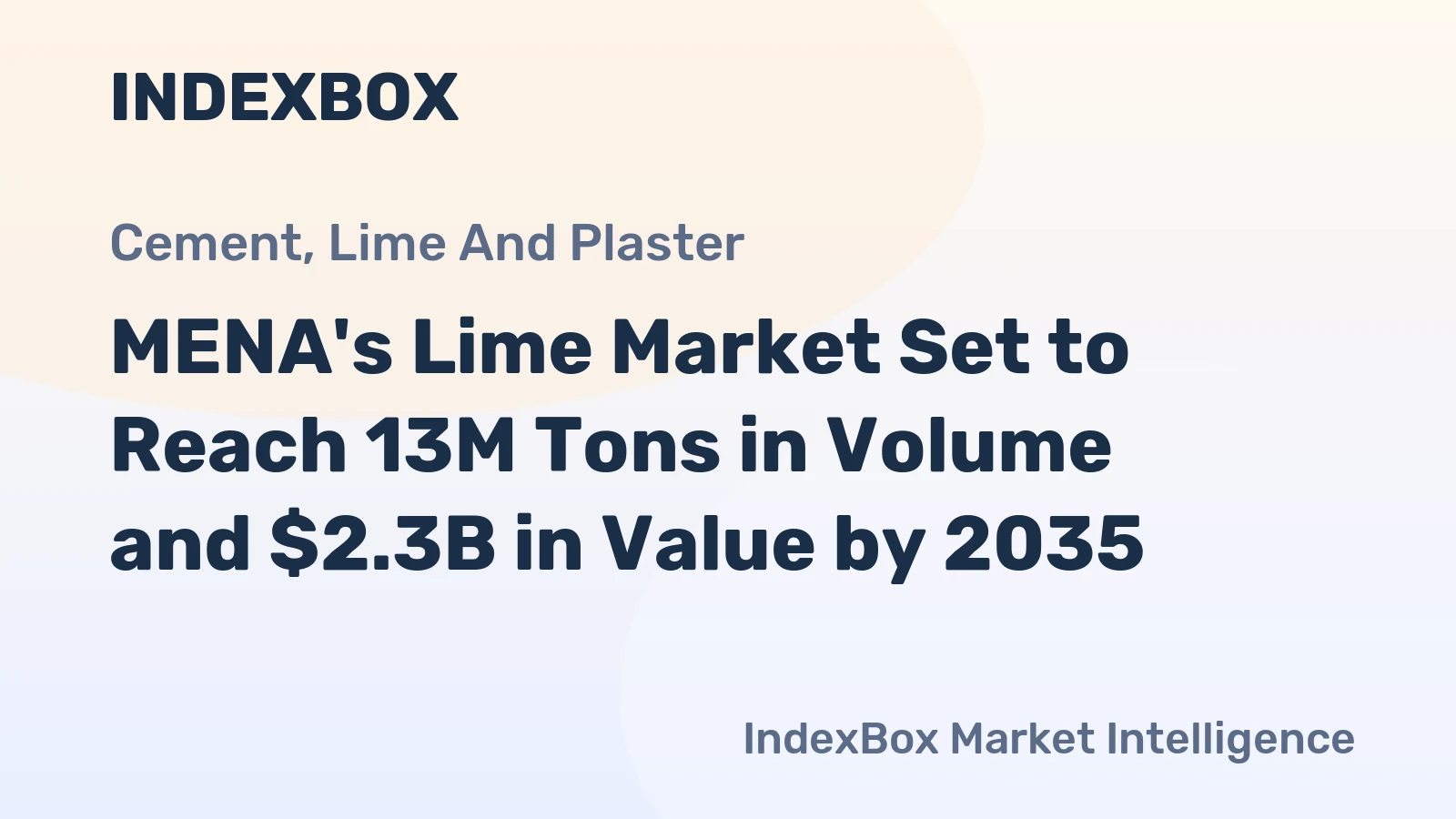 MENA's Lime Market Set to Reach 13M Tons in Volume and $2.3B in Value by 2035