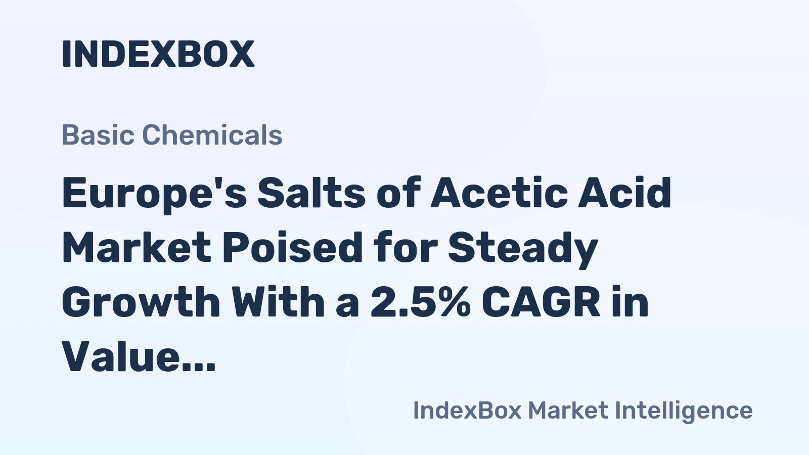 Europe's Salts of Acetic Acid Market Poised for Steady Growth With a 2.5% CAGR in Value Through 2035