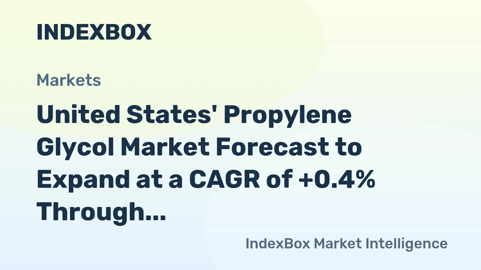 United States' Propylene Glycol Market Forecast to Expand at a CAGR of +0.4% Through 2035