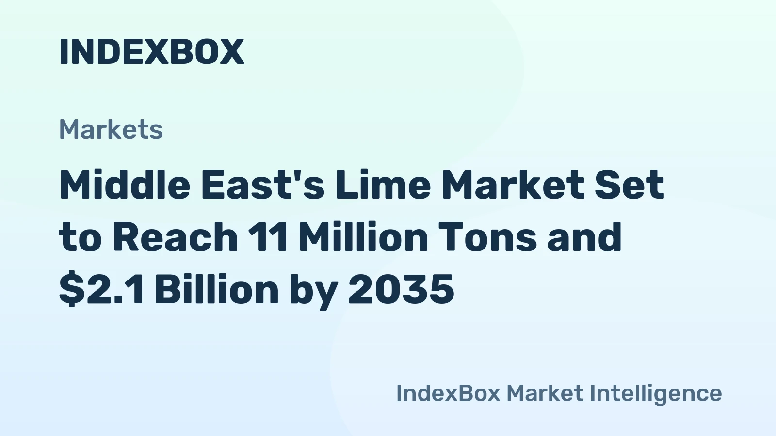 Middle East's Lime Market Set to Reach 11 Million Tons and $2.1 Billion by 2035