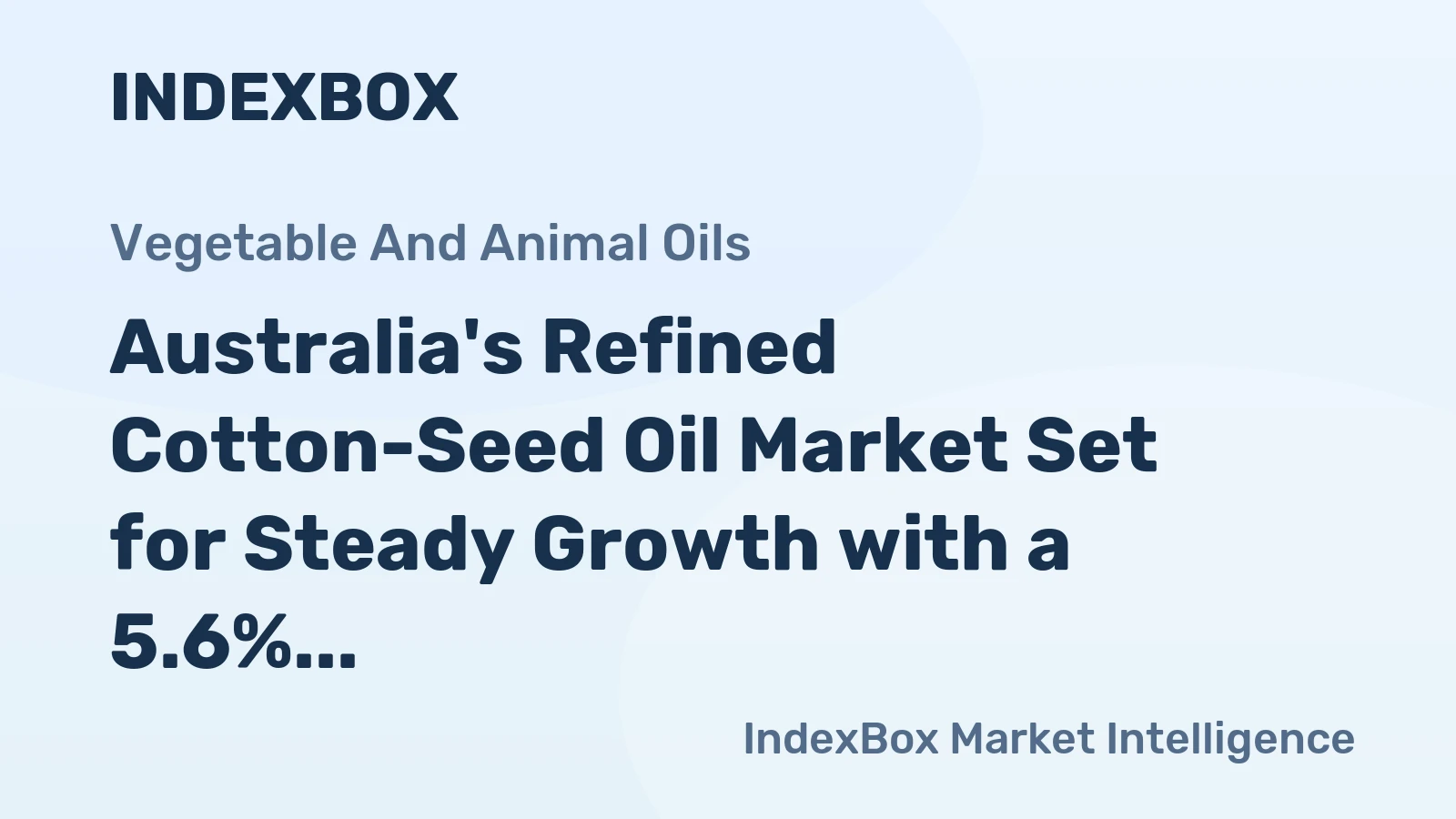 Australia's Refined Cotton-Seed Oil Market Set for Steady Growth with a 5.6% CAGR in Value