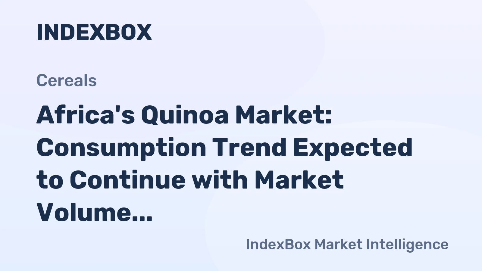 Africa's Quinoa Market: Consumption Trend Expected to Continue with Market Volume Reaching 678 Tons and Market Value Reaching $2M by 2035