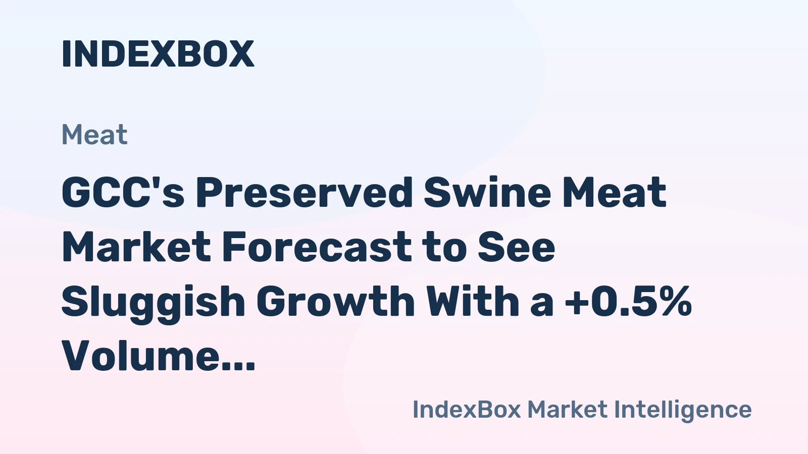 GCC's Preserved Swine Meat Market Forecast to See Sluggish Growth With a +0.5% Volume CAGR Through 2035