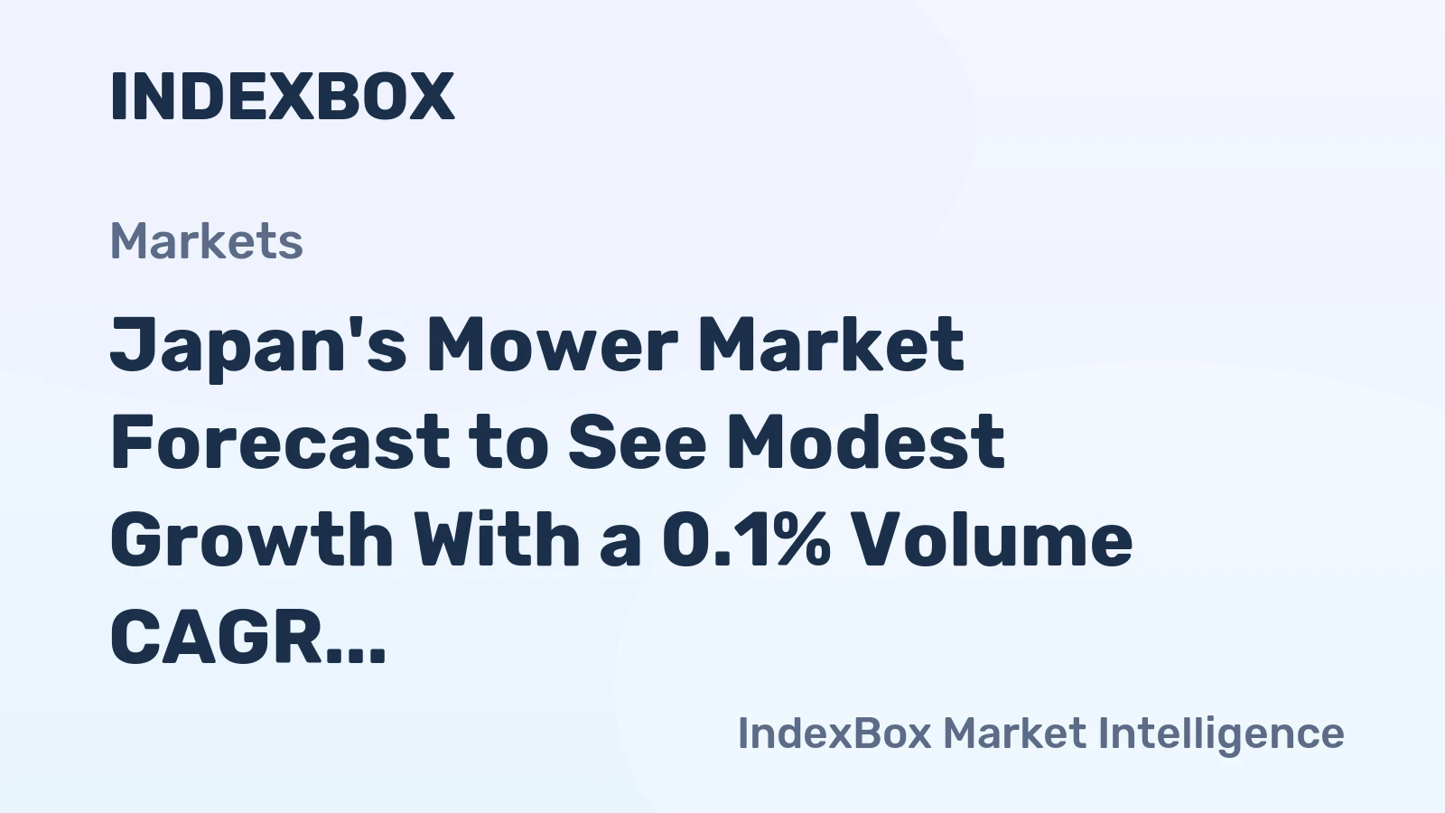 Japan's Mower Market Forecast to See Modest Growth With a 0.1% Volume CAGR Through 2035