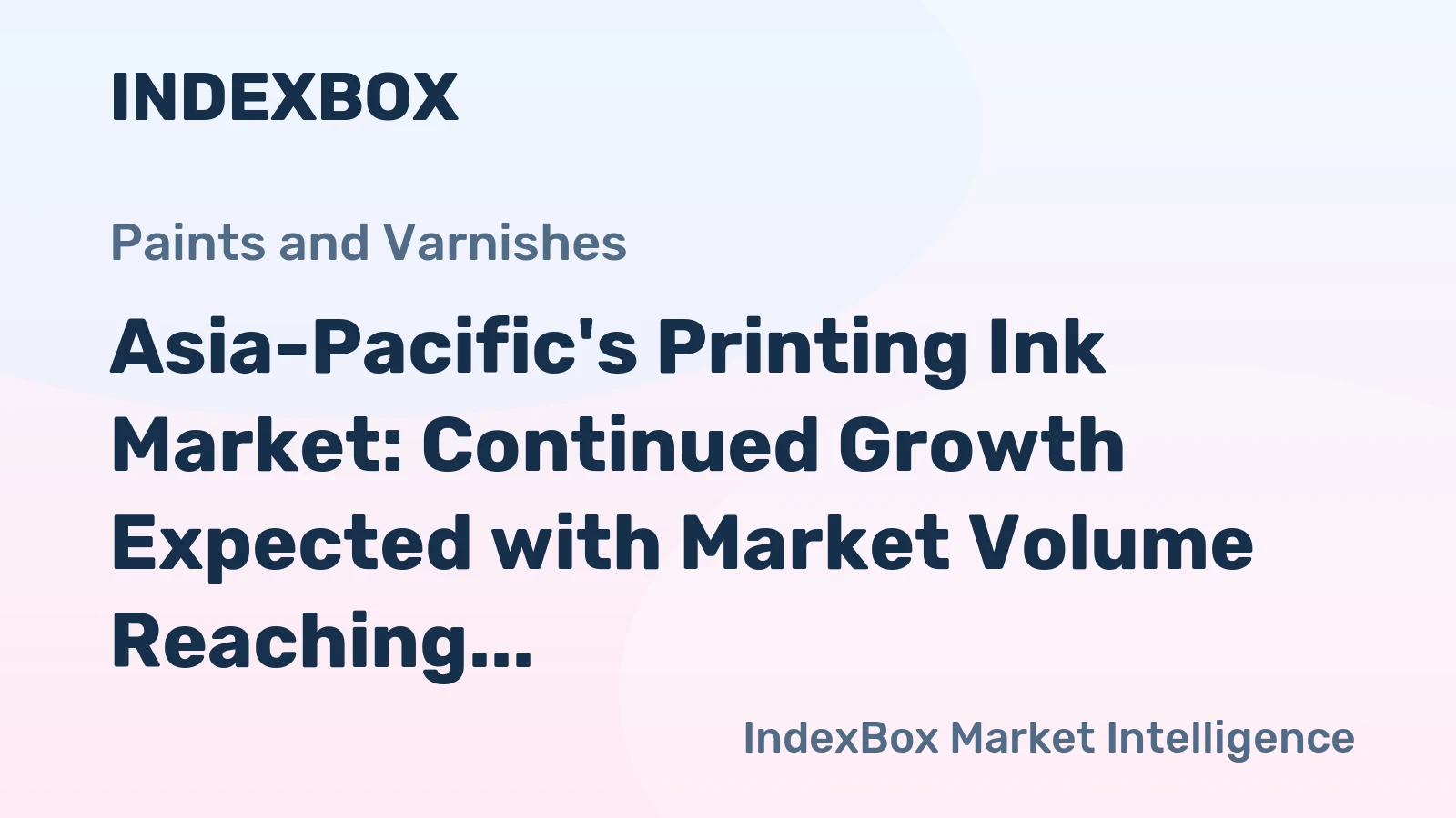 Asia-Pacific's Printing Ink Market: Continued Growth Expected with Market Volume Reaching 3.5M Tons and Market Value Reaching $25.8B by 2035