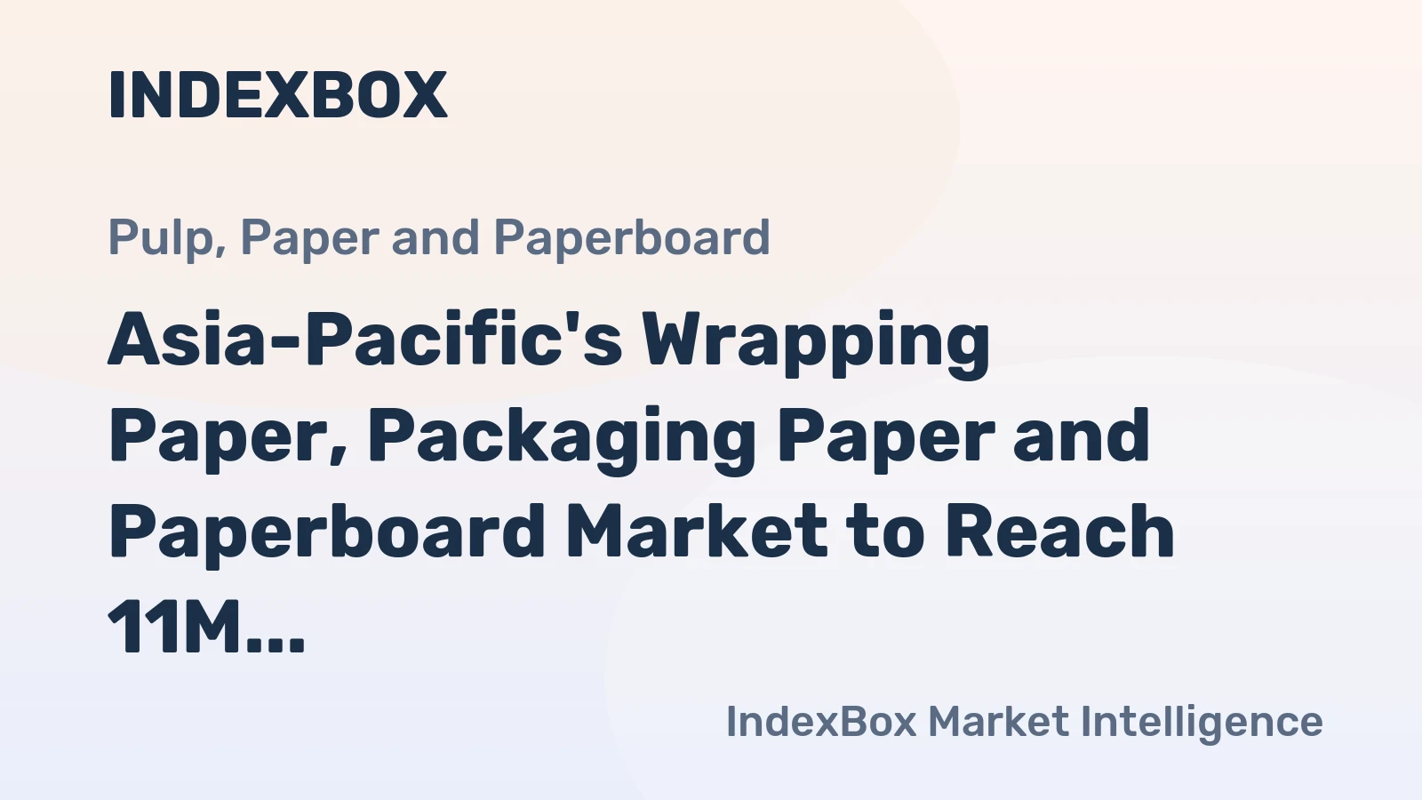 Asia-Pacific's Wrapping Paper, Packaging Paper and Paperboard Market to Reach 11M Tons and $15.8B by 2035