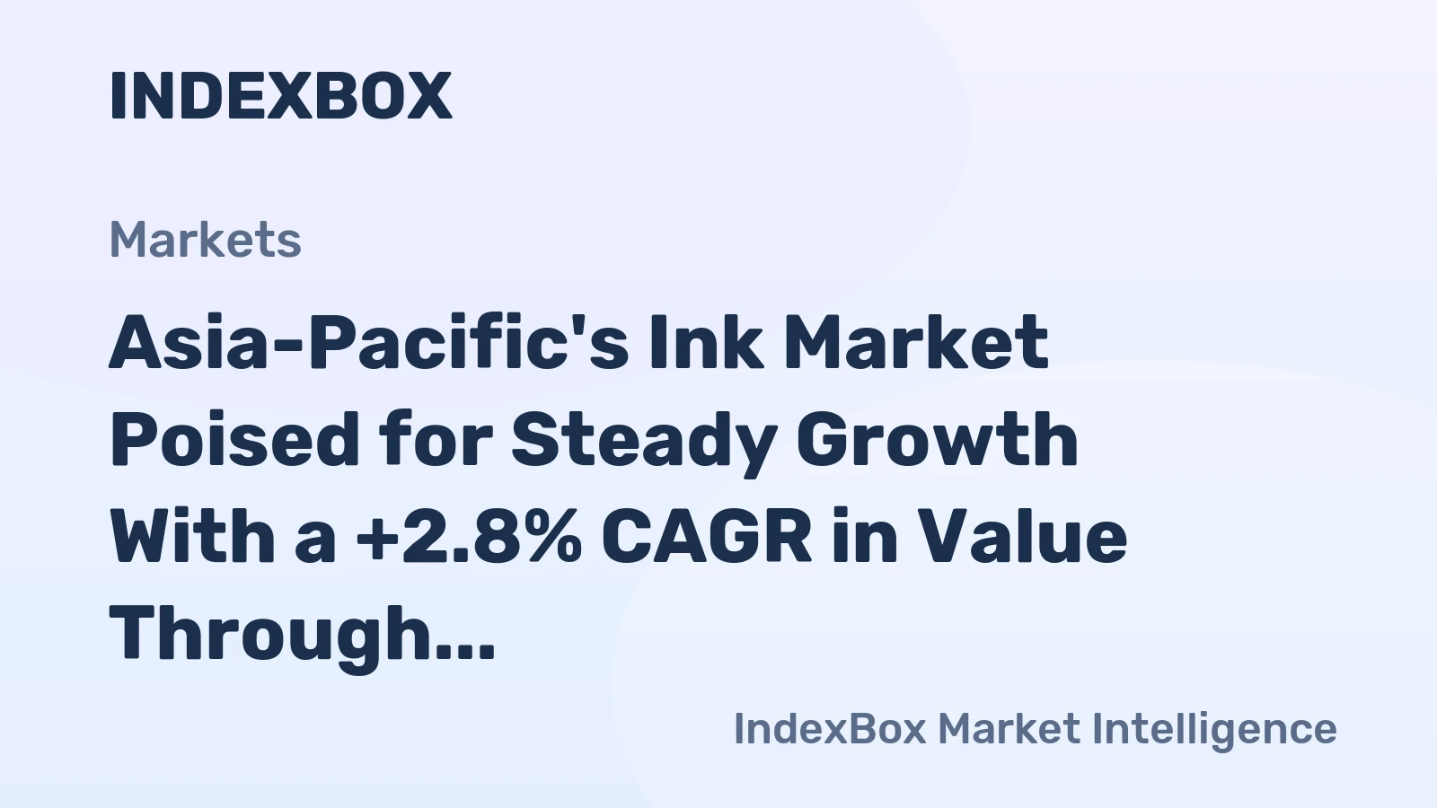 Asia-Pacific's Ink Market Poised for Steady Growth With a +2.8% CAGR in Value Through 2035