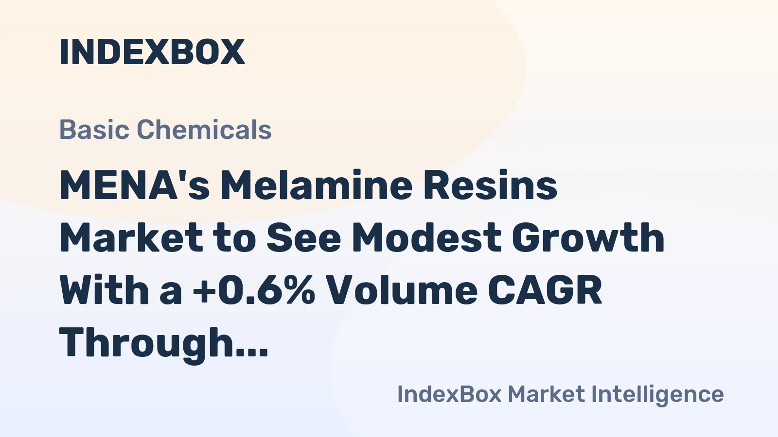 MENA's Melamine Resins Market to See Modest Growth With a +0.6% Volume CAGR Through 2035