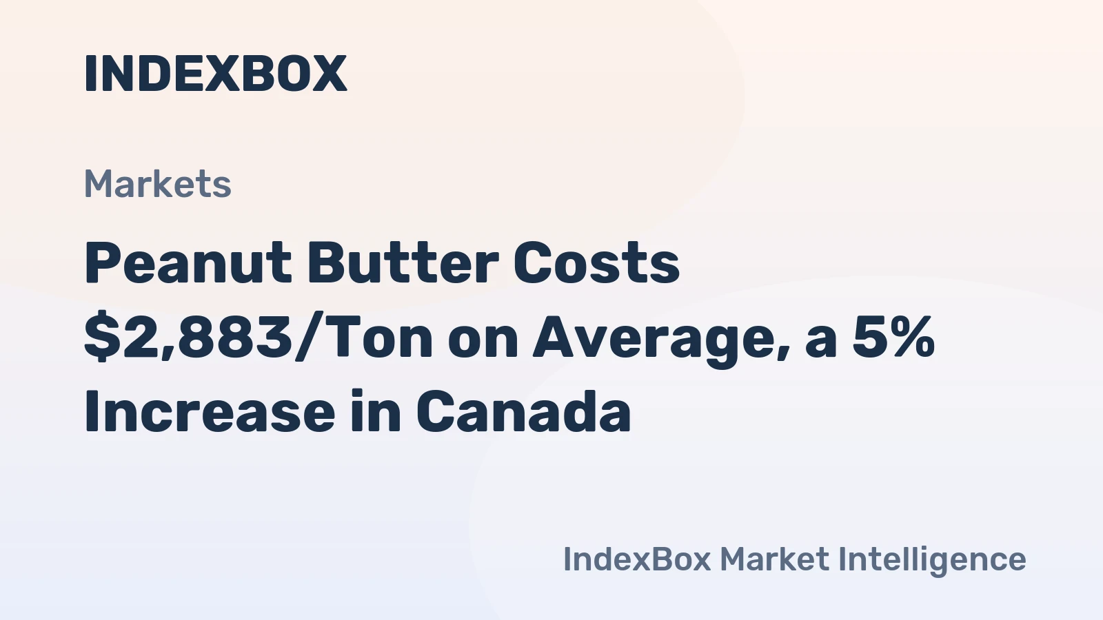 Peanut Butter Costs $2,883/Ton on Average, a 5% Increase in Canada