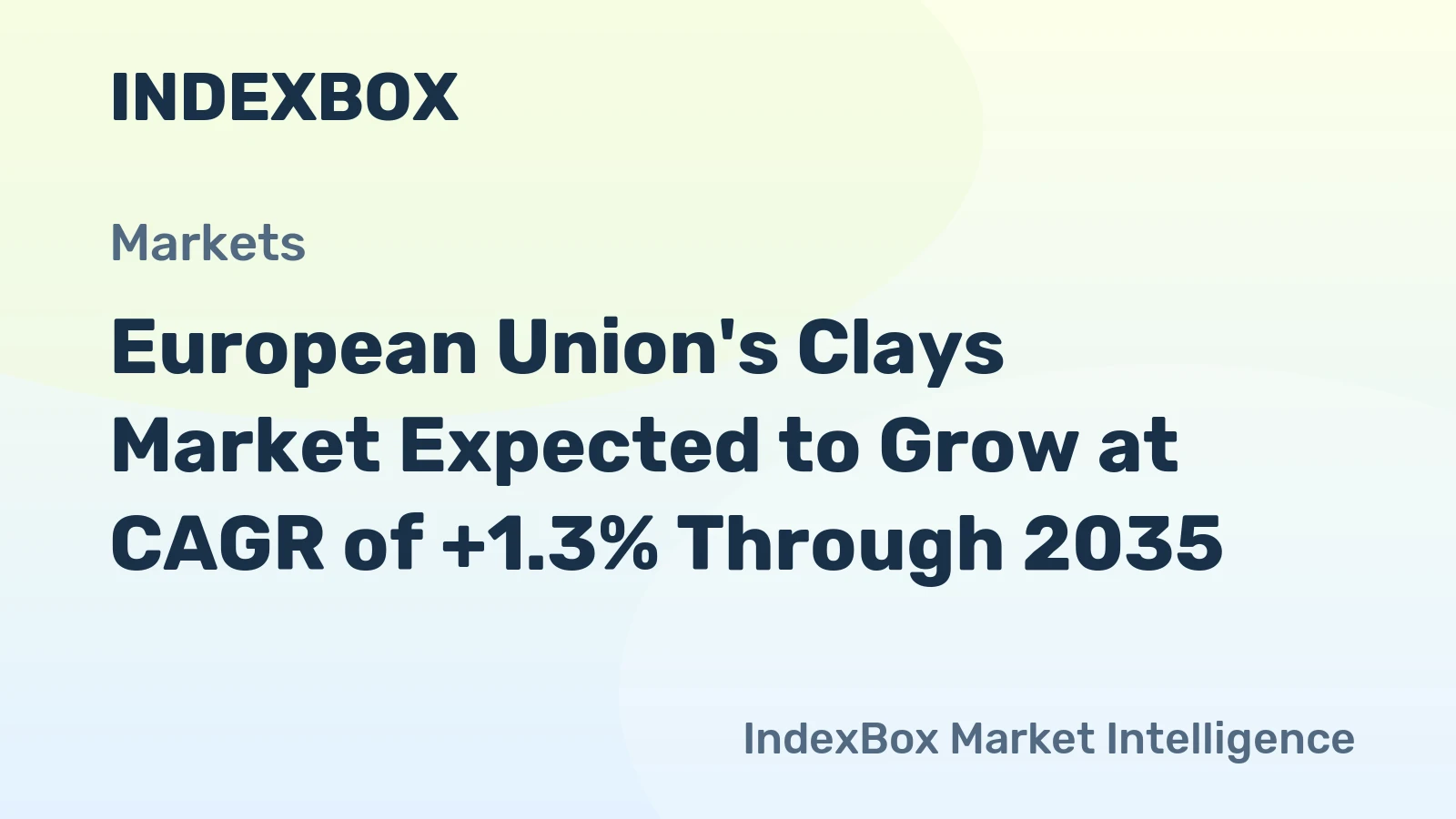 European Union's Clays Market Expected to Grow at CAGR of +1.3% Through 2035